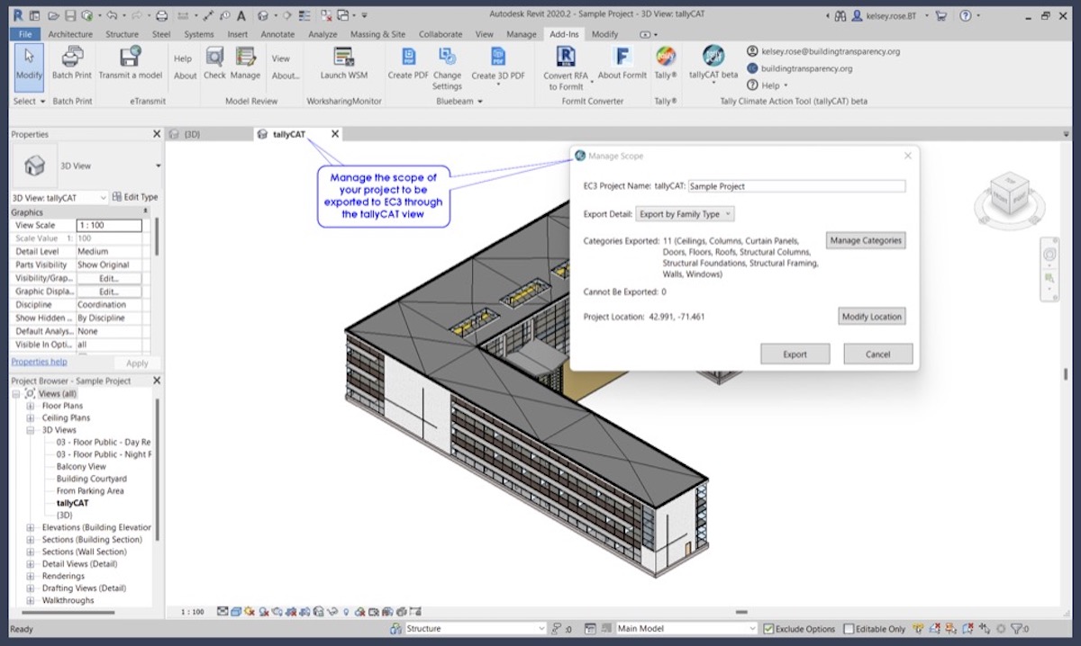 TallyCAT Links Revit with Product-Specific Carbon Data | BuildingGreen