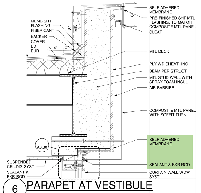 Parapet Detail Curtain Wall